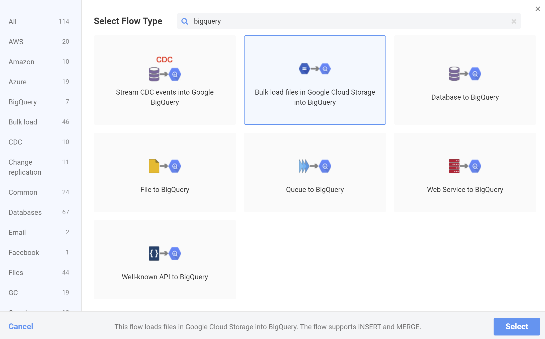 Bulk Load Files In Google Storage Into BigQuery Etlworks Support