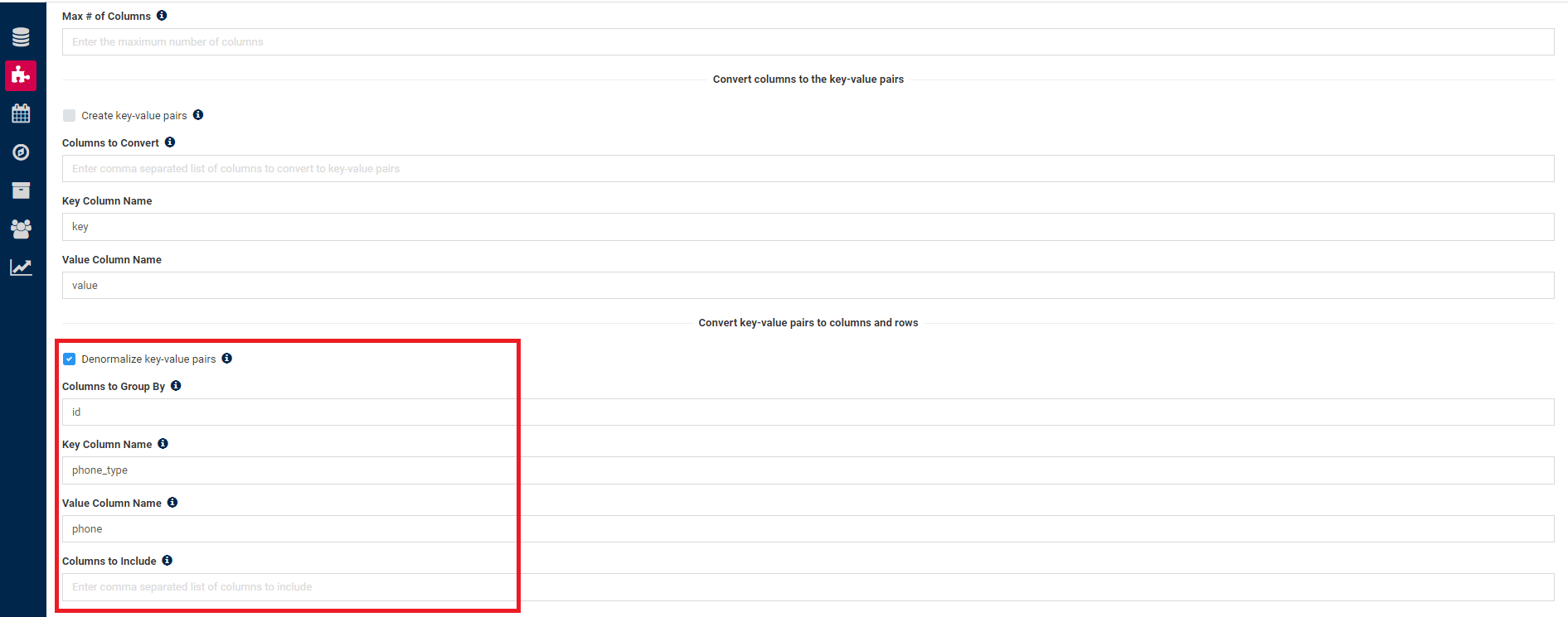 Denormalize key-value pairs transformation – Etlworks Support