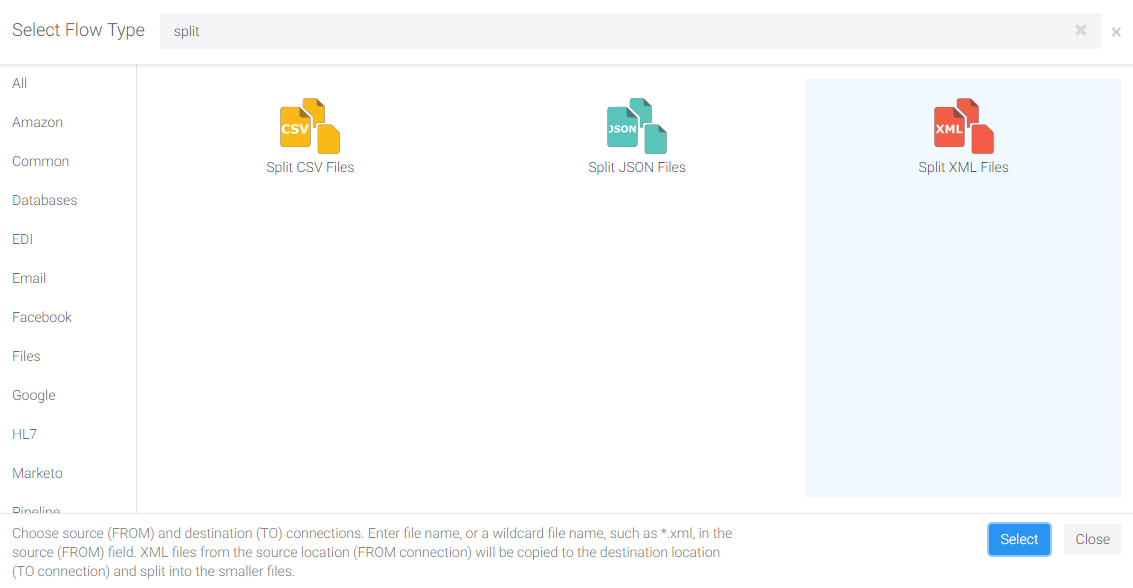 Split File Etlworks Support