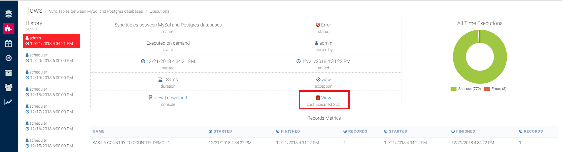 View Last Executed Sql Etlworks Support