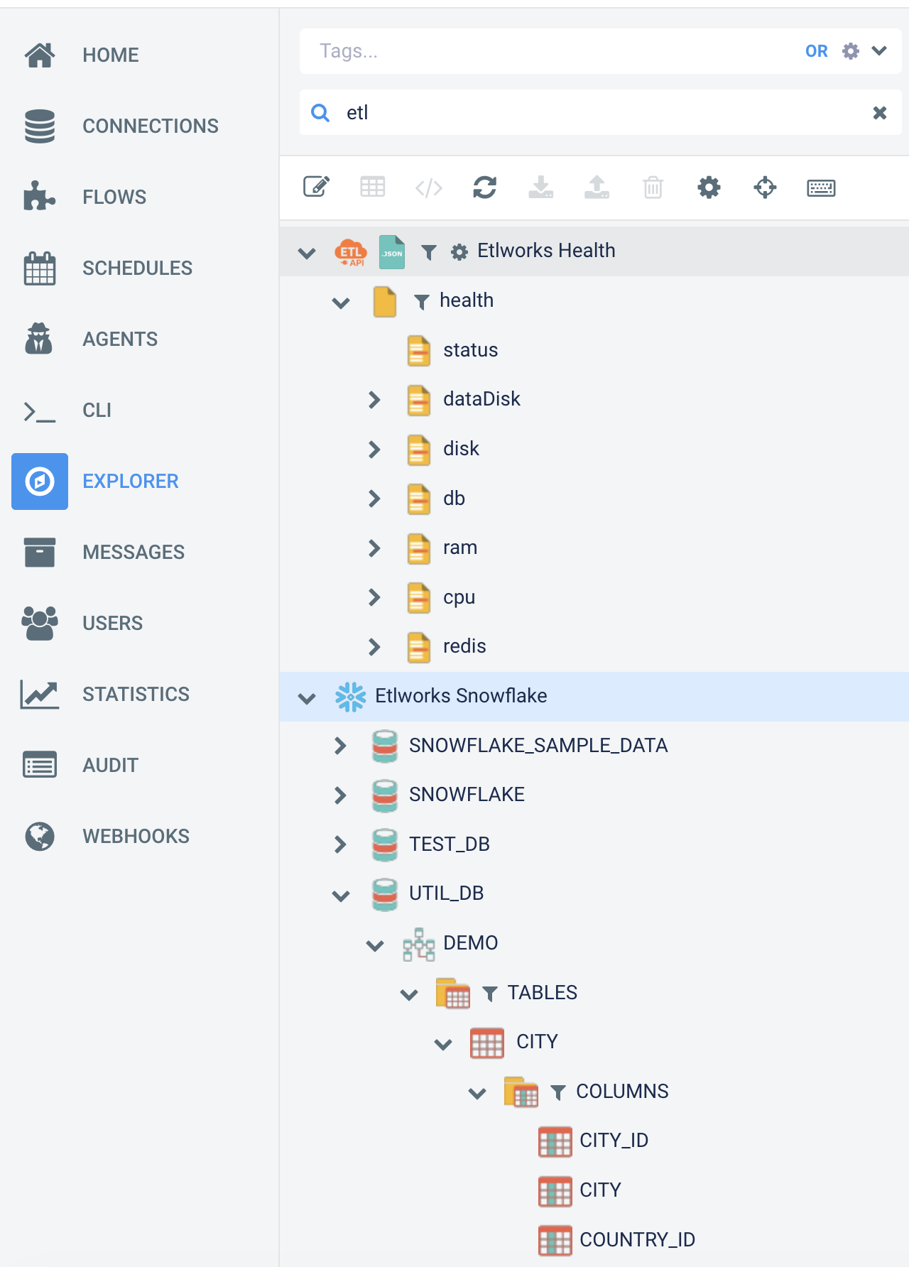 Exploring Connections and Metadata – Etlworks Support
