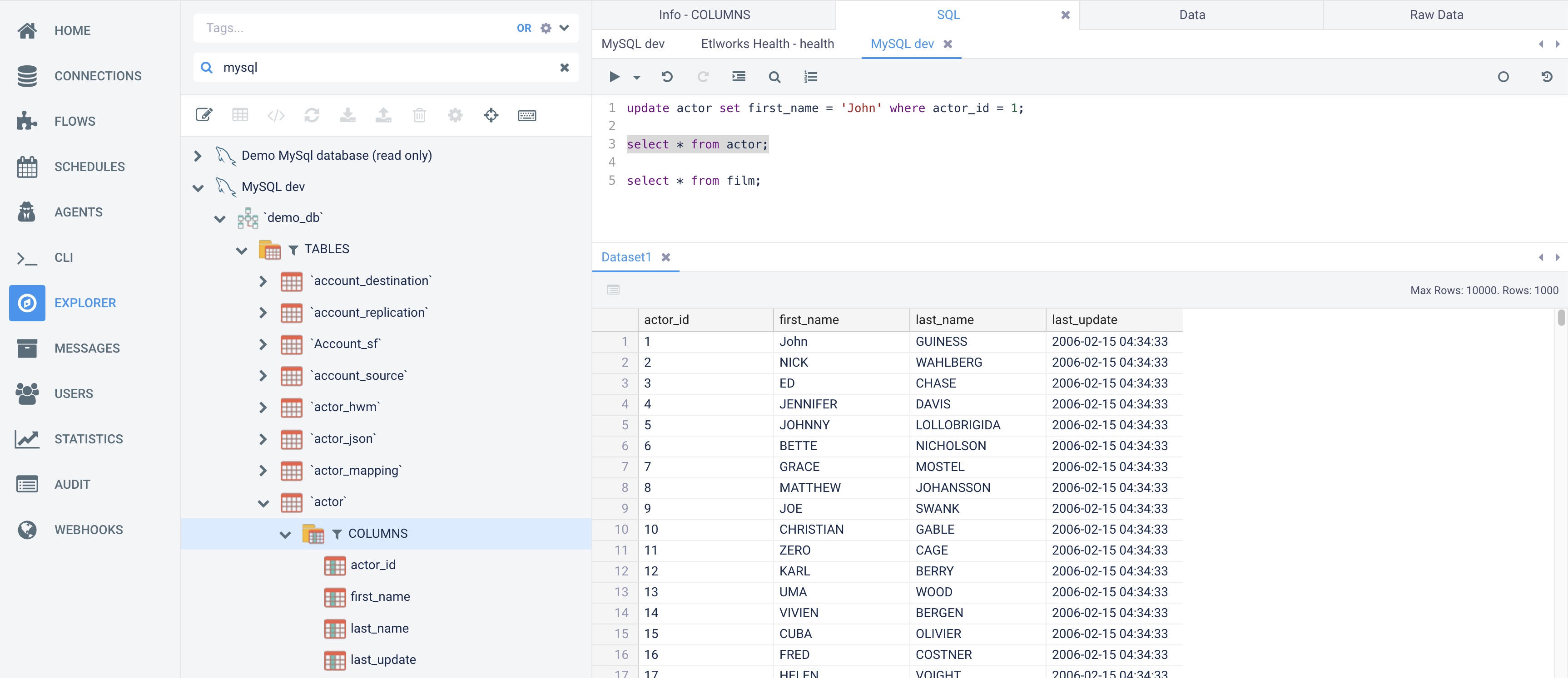 Running SQL in Etlworks Explorer – Etlworks Support